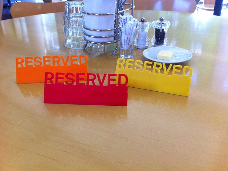 Table Reserved Sign - Etsy