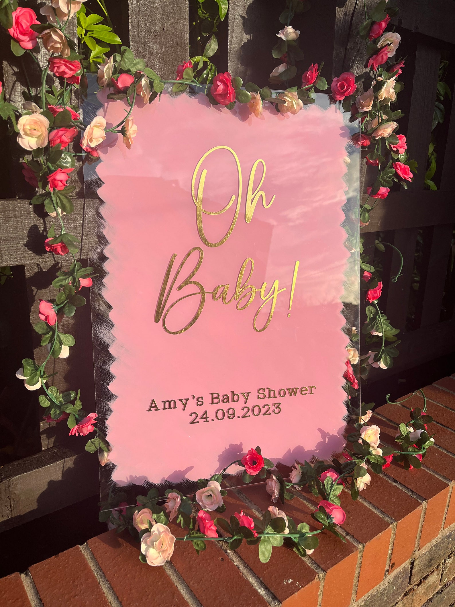 Acrylic Baby Shower Sign Acrylic Wedding Sign Custom Sign Perspex Sign ...
