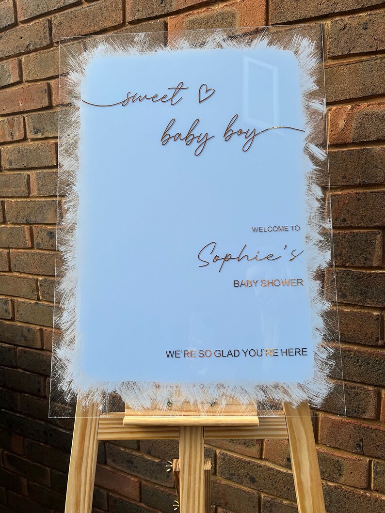 Acrylic Baby Shower Sign Acrylic Wedding Sign Custom Sign Perspex Sign ...
