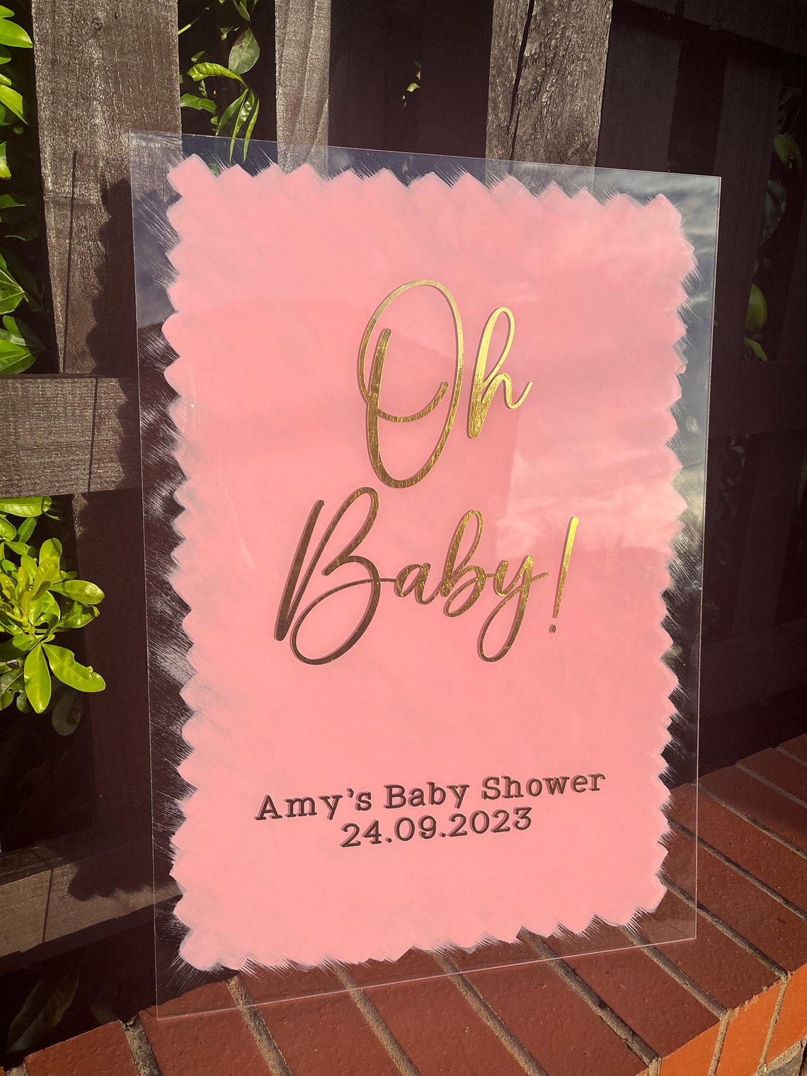 Acrylic Baby Shower Sign Acrylic Wedding Sign Custom Sign Perspex Sign ...