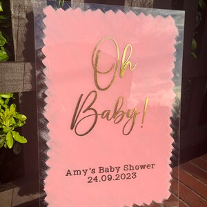 Acrylic Baby Shower Sign Acrylic Wedding Sign Custom Sign Perspex Sign ...