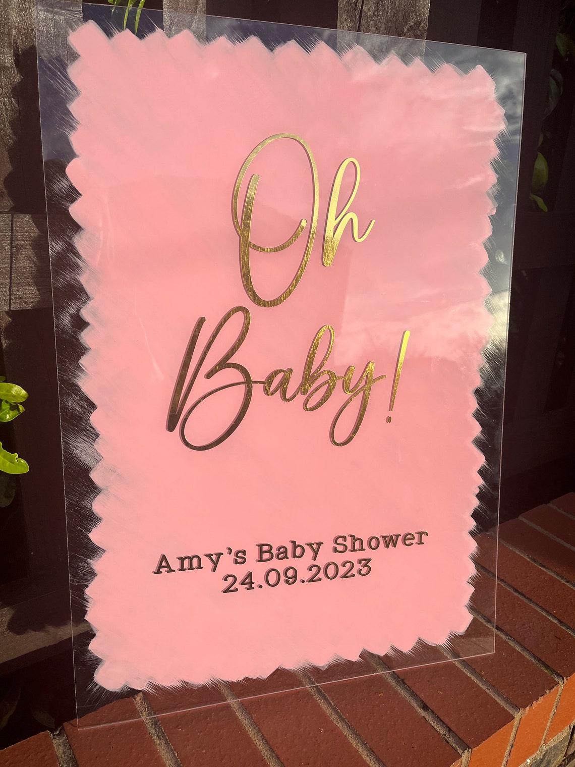 Acrylic Baby Shower Sign Acrylic Wedding Sign Custom Sign Perspex Sign ...
