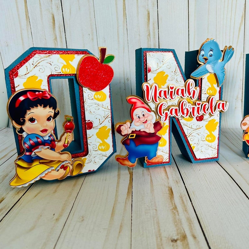 Snow White 3D Letters/ Princess Birthday Party Decorations/personalized ...