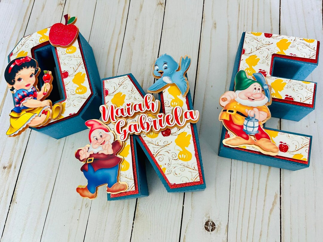 Snow White 3D Letters/ Princess Birthday Party Decorations/personalized ...