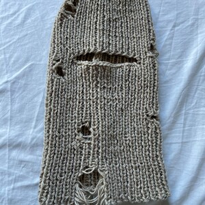 Handmade Y2K Distressed Knitted Balaclava Face Mask Knit - Etsy