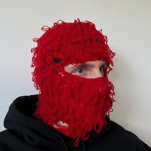 Handmade Distressed Knitted Balaclava Face Mask Knit - Etsy