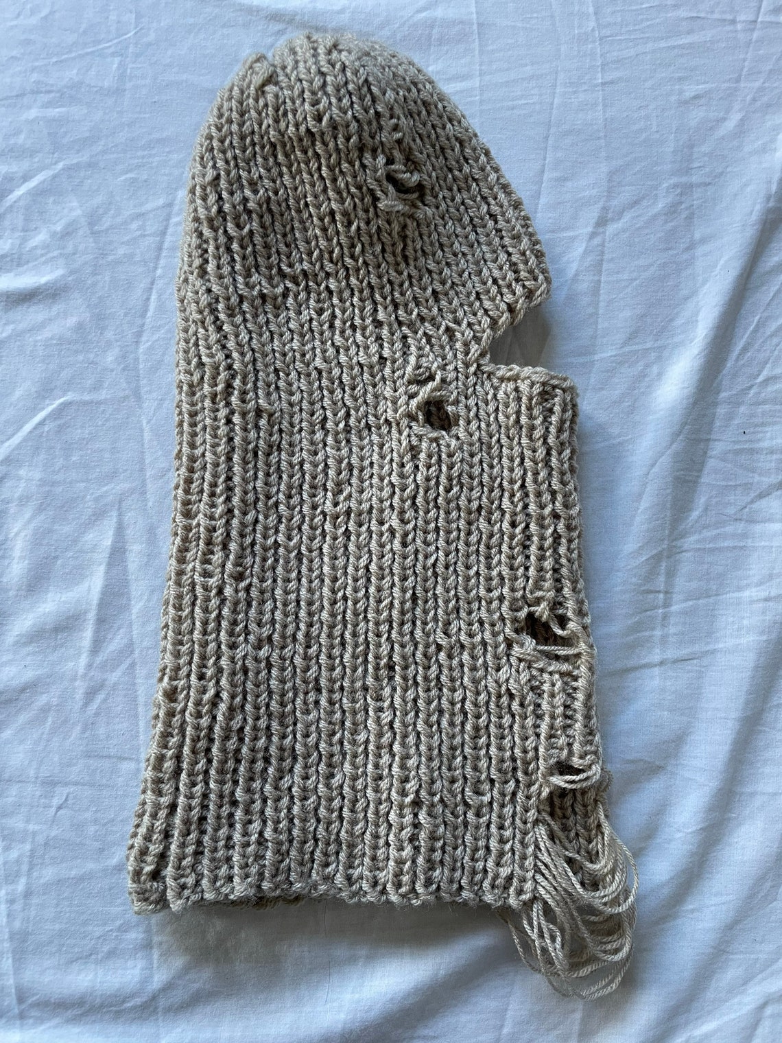 Handmade Y2K Distressed Knitted Balaclava Face Mask Knit - Etsy