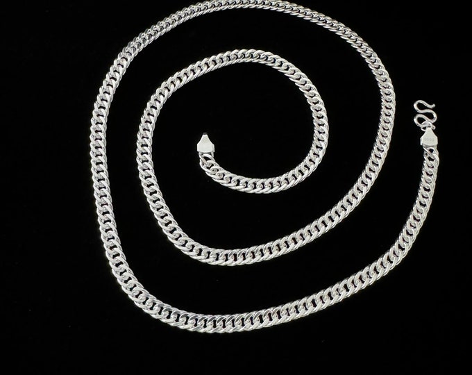 999 Silver Huge & Heavy Anchor Box Chain Necklace or Bracelet ...