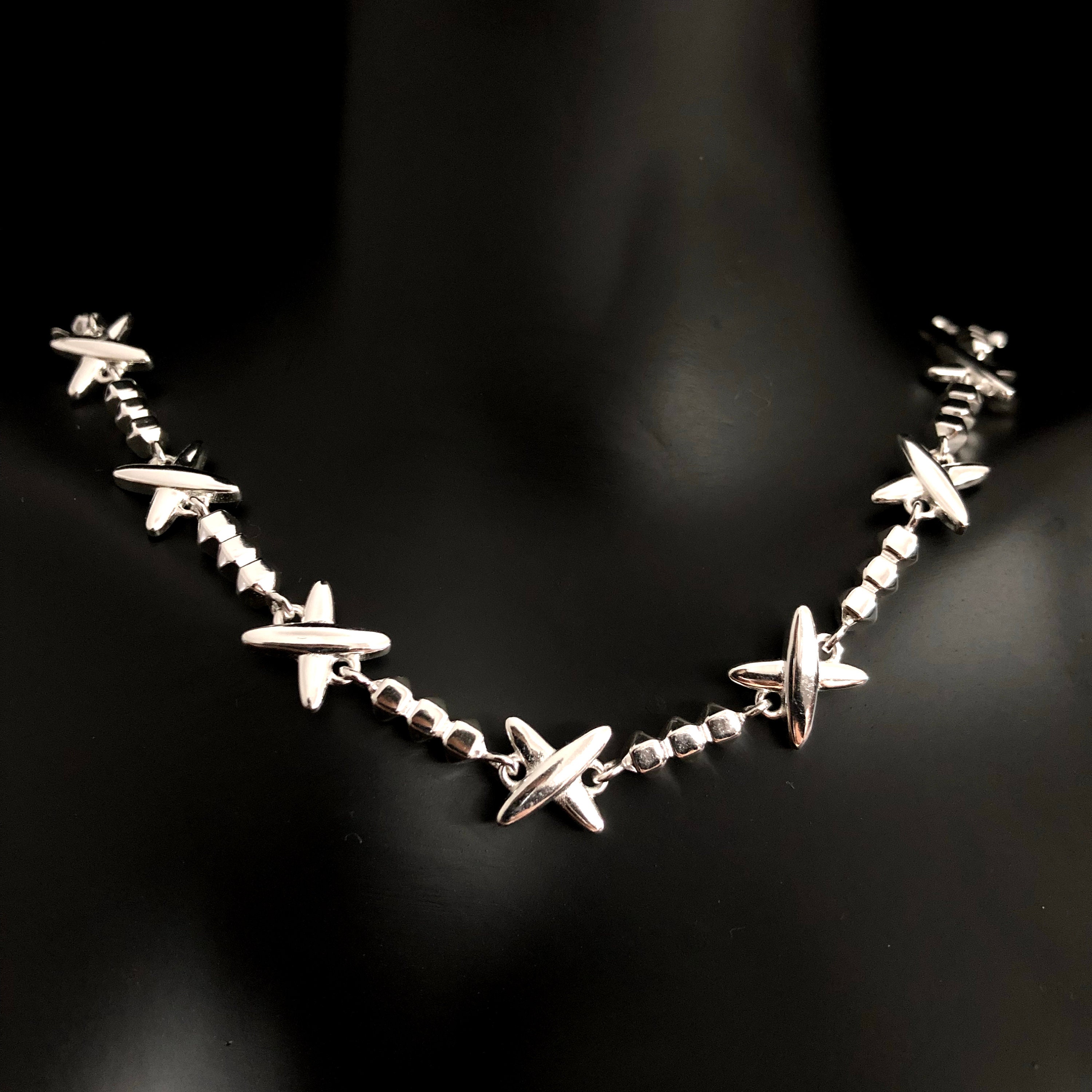 Solid Silver999 Star Choker: Gemma Owen Kiss Xx Necklace, 14 Inch - Etsy