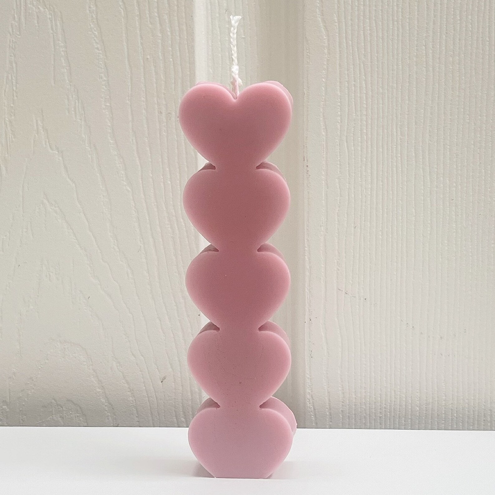 Large Stacked Heart Pillar Scented Candles Natural Soy Wax Beeswax 2 ...