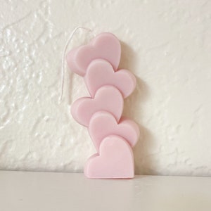 Large Stacked Heart Candle Stacked Daisy Candle Flower Candle Scented ...