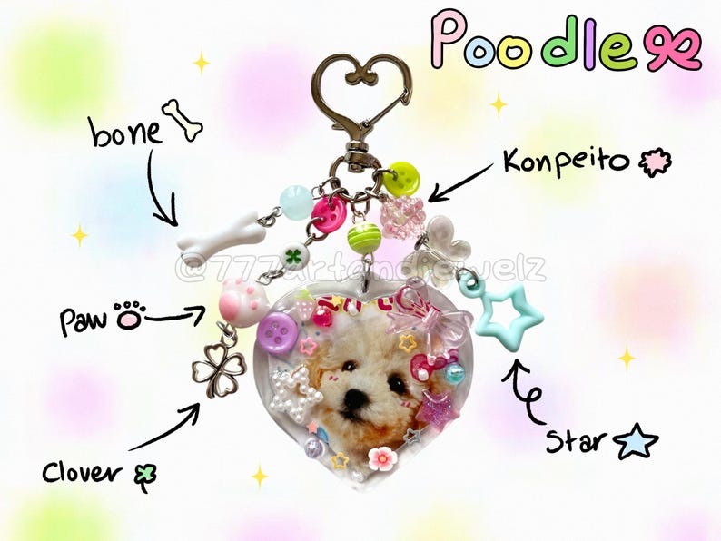 Colorful Heisei Retro Themed Dog and Cat Handmade Resin Deco Photo ...