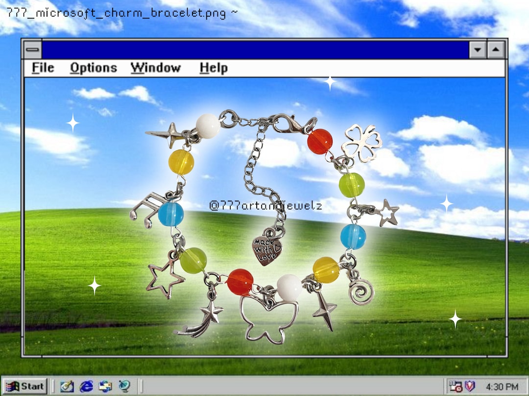 Fruitiger Aero Windows XP Inspired Handmade Beaded Charm Bracelet ...