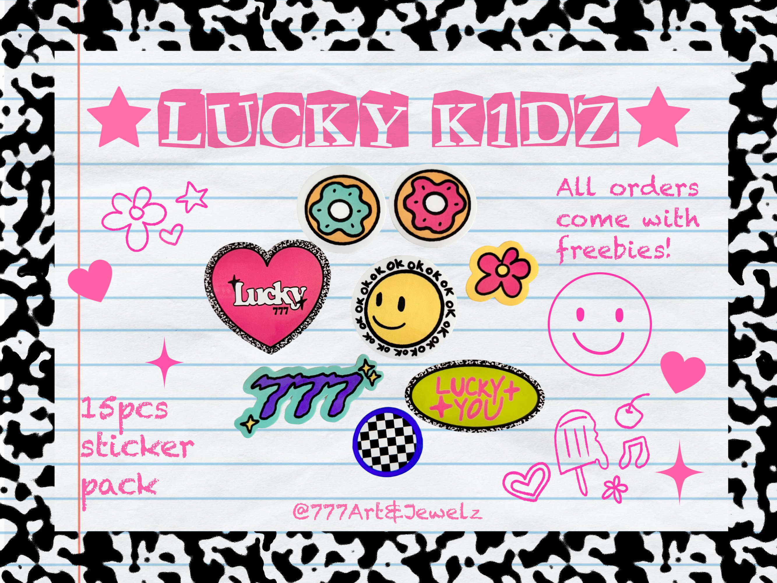 Cool Characters Sticker Pack 15pcs Smiley Face Sticker Colorful ...