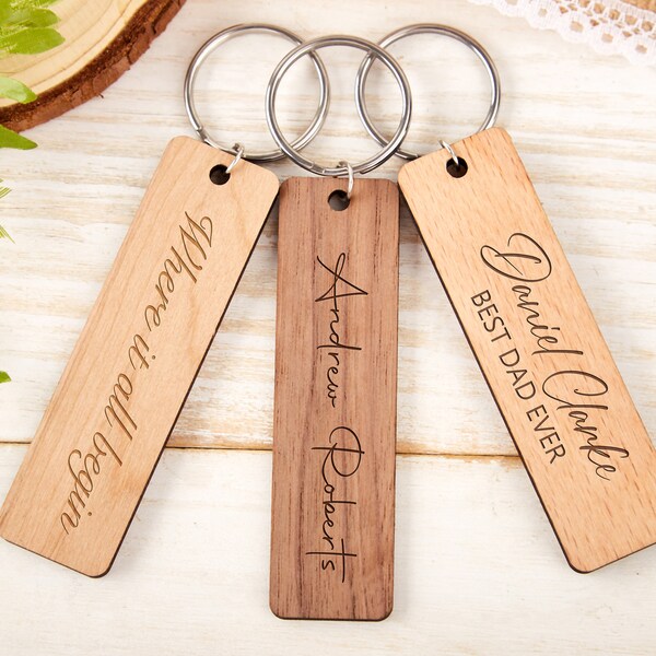 Wooden Key Ring - Etsy