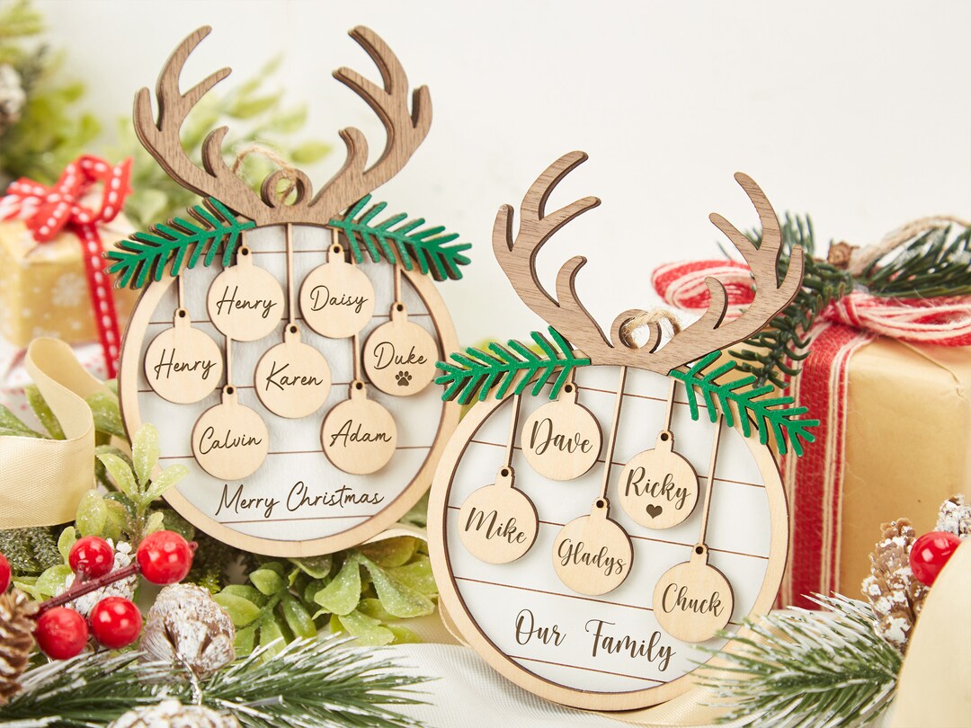 Personalized Wood Christmas Ornaments Custom Holiday Ornament Family ...