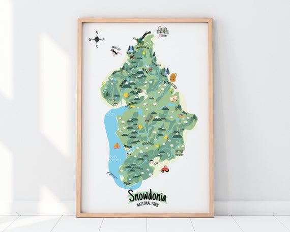 Illustrated Map of Snowdonia National Park Prints - Etsy