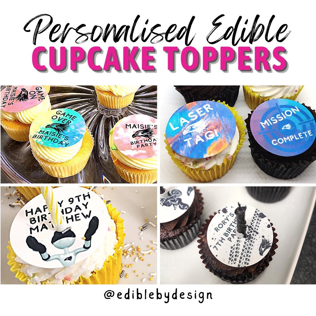 2 Cupcake Toppers X 15 Icing Circles Printed With Edible Ink, Your ...