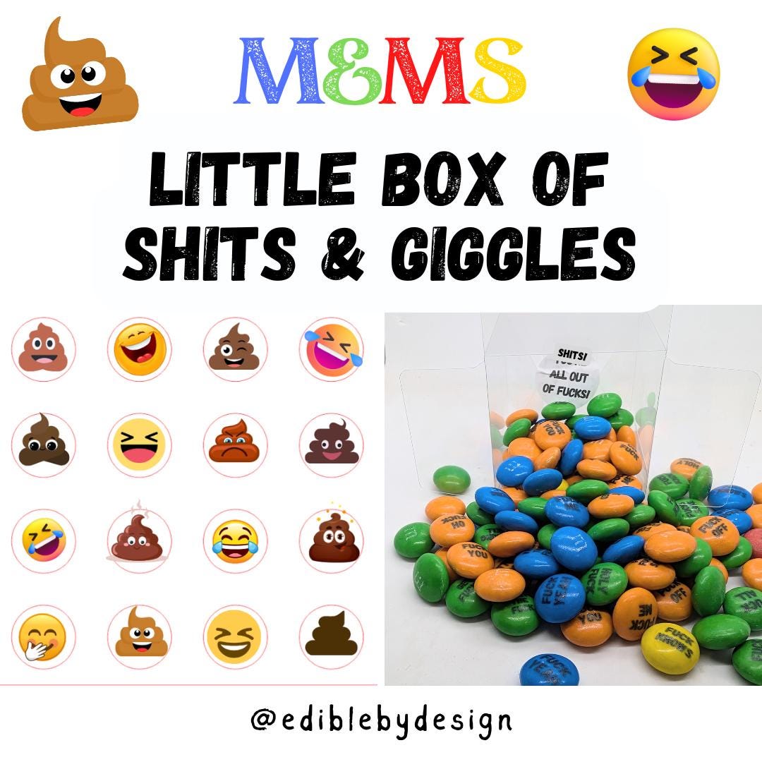 MATURE Little Box of Shits and Giggles Chocolate M&ms Printed With ...