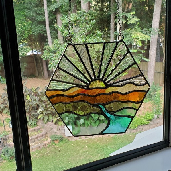 Sunset Stained Glass - Etsy