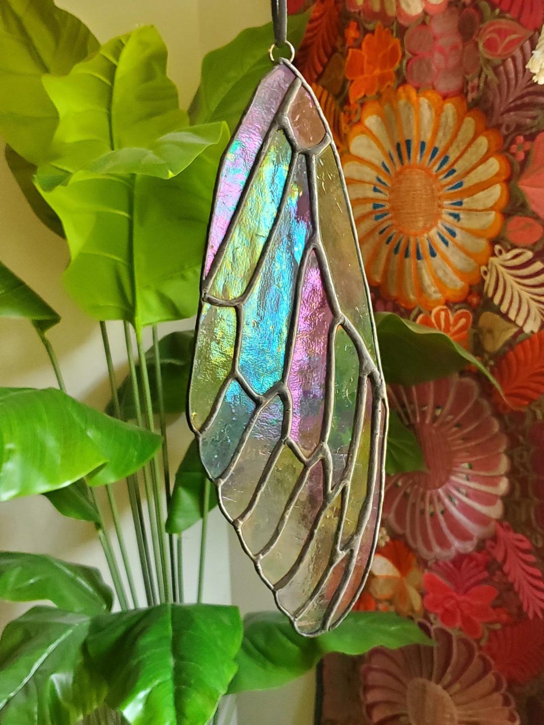 Stained Glass Cicada Wing, Cicada Wing Suncatcher, Home Decor, Boho ...