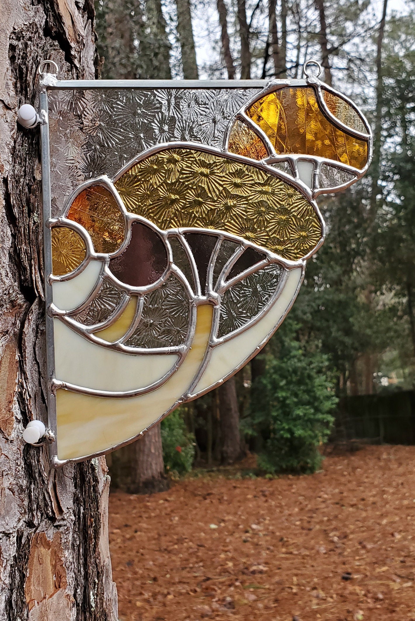 Stained Glass Mushroom Corner Suncatcher Corner Stained - Etsy