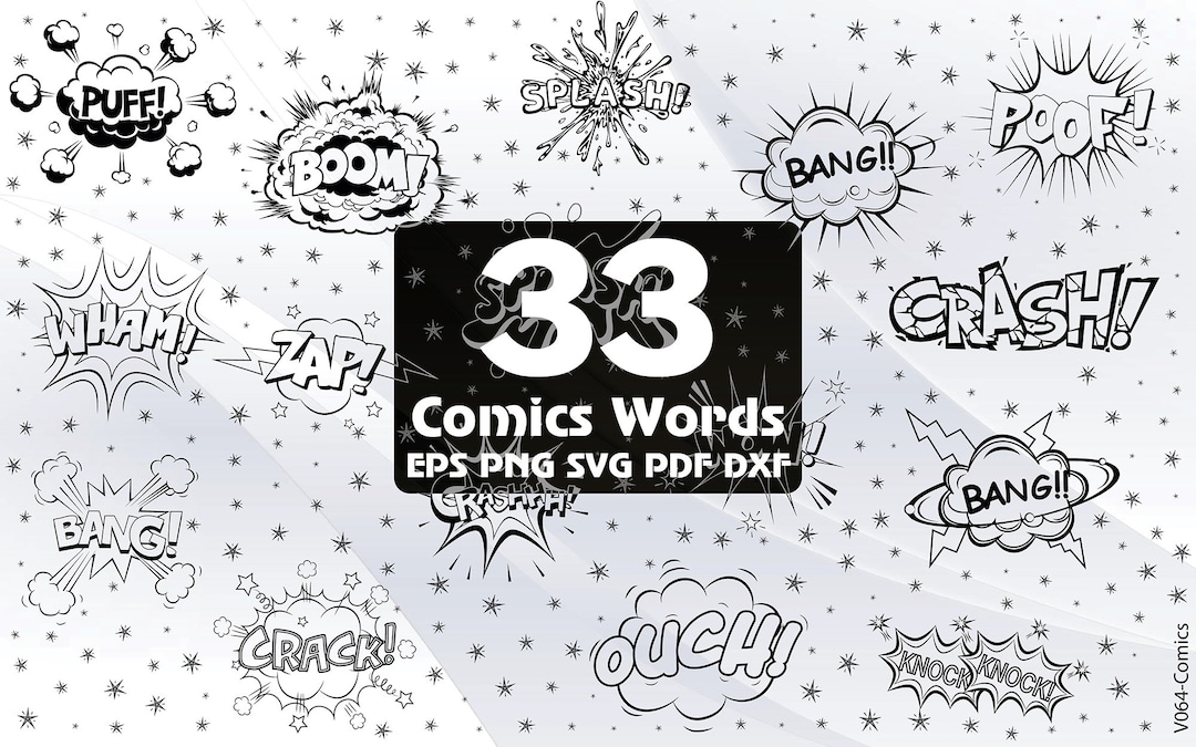 33 Comics Letters Vector Image, Speech Bubbles Bundle SVG Files ...