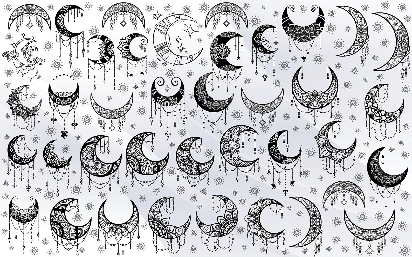 35 Moon SVG Bundle, Moon PNG, Moon Clipart, Moon SVG Files for Cricut ...