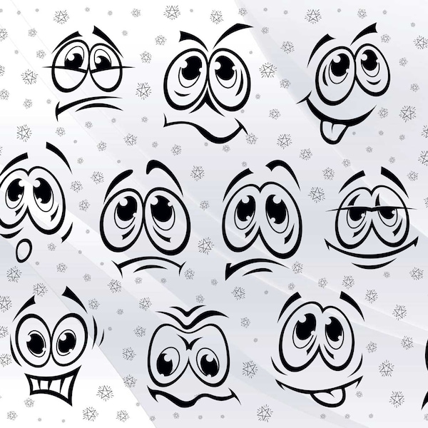 Emotion Faces Stickers - Etsy
