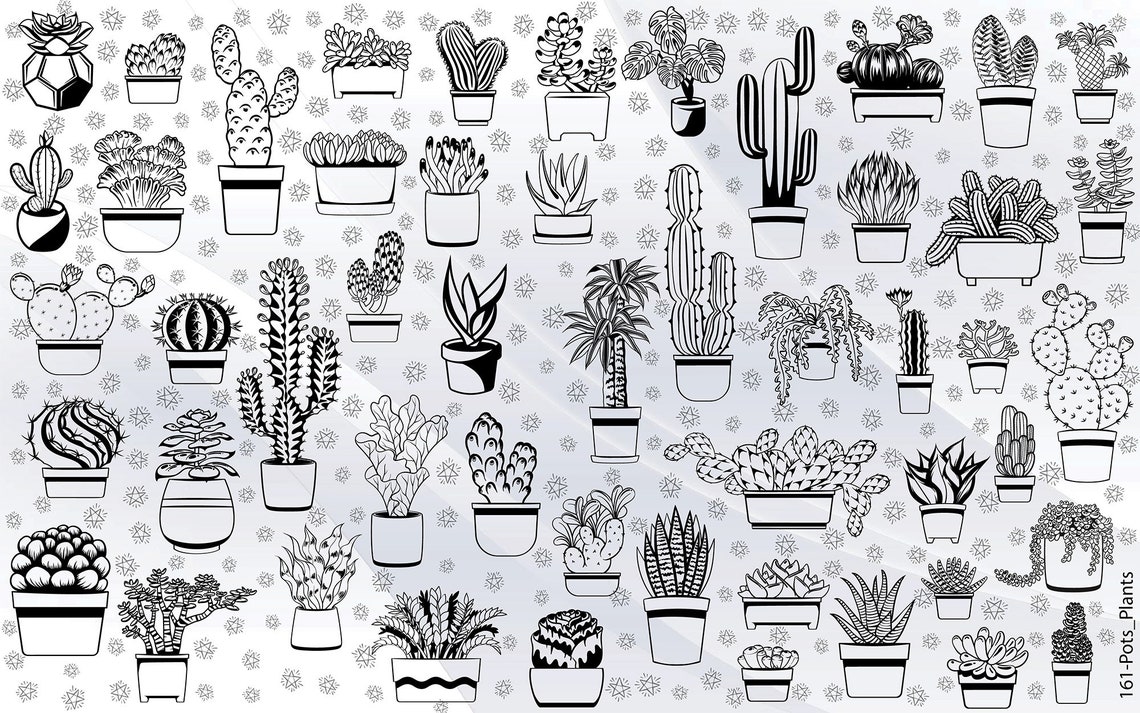 50 Pot Plant SVG, Pot Plant PNG, Pot Plant EPS, Pot Plant Vector, Pot ...