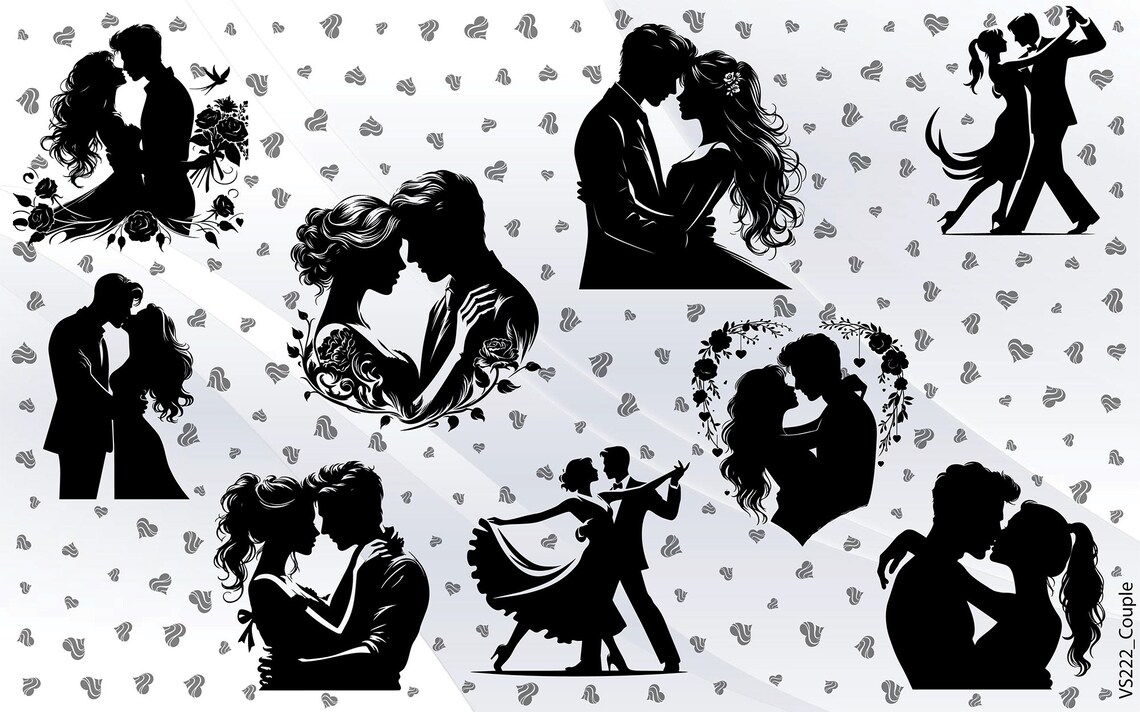 18 Couples SVG, Couple SVG Bundle, Lovers Silhouettes, Couples of ...