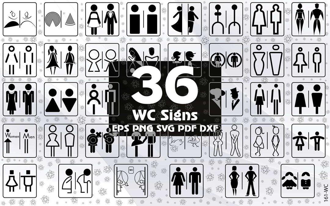 36 Toilet Sign, Restroom Sign, WC Door Sign, Restroom Door Sign, WC ...