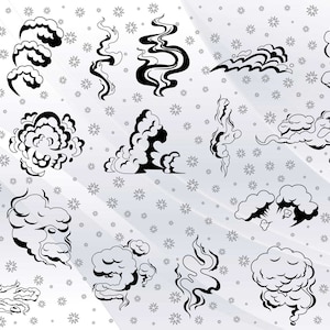 40 Smoke Vector Image SVG, Clouds of Smoke Faces Sketches SVG, Smoke ...