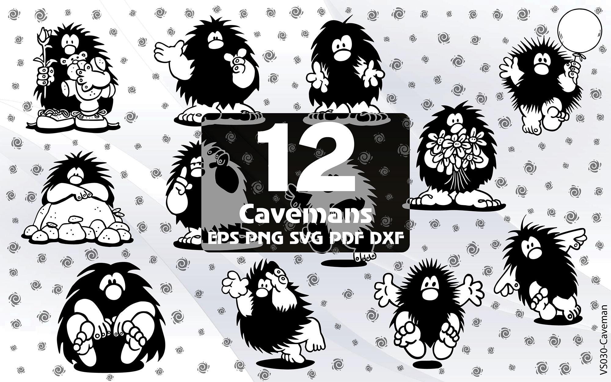 12 Caveman Vector Image SVG Files, Primitive Man Sketch Images for ...