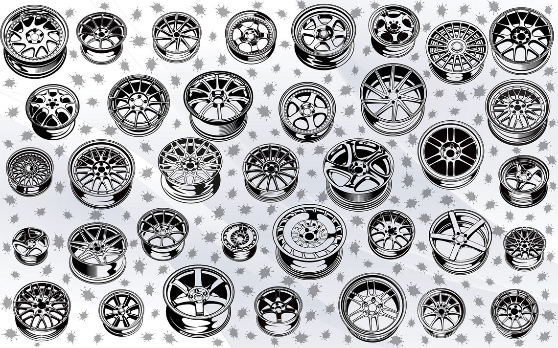36 Rims SVG, Rims Clipart, Rims PNG, Rims Vector, Dxf, Eps, Png, Pdf ...