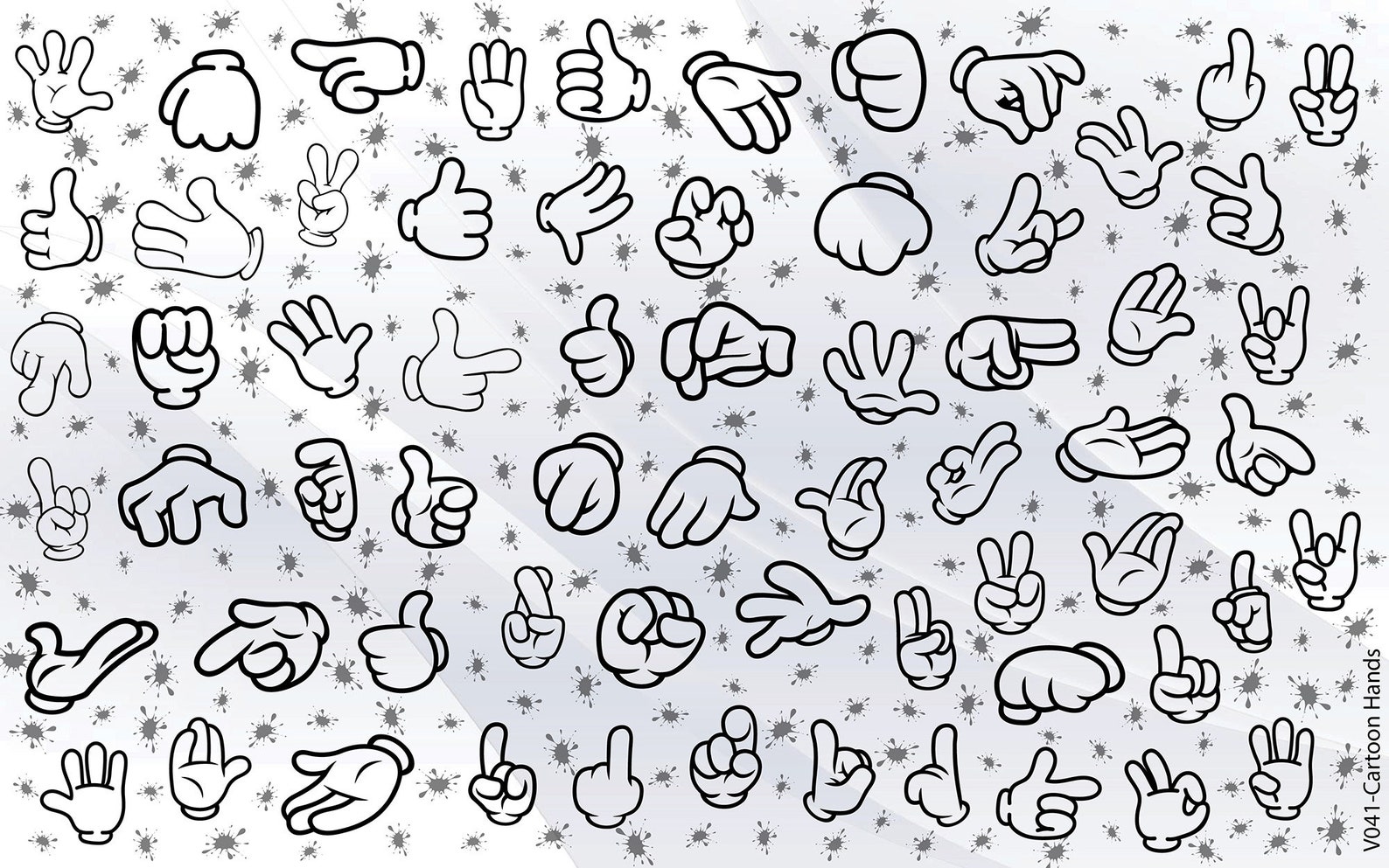 60 Drawn Hands Vector SVG Files, 4 Finger Hands Sketches SVG, Cartoon ...