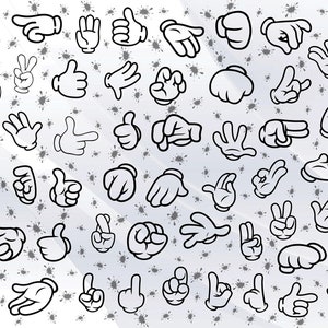 60 Drawn Hands Vector SVG Files, 4 Finger Hands Sketches SVG, Cartoon ...