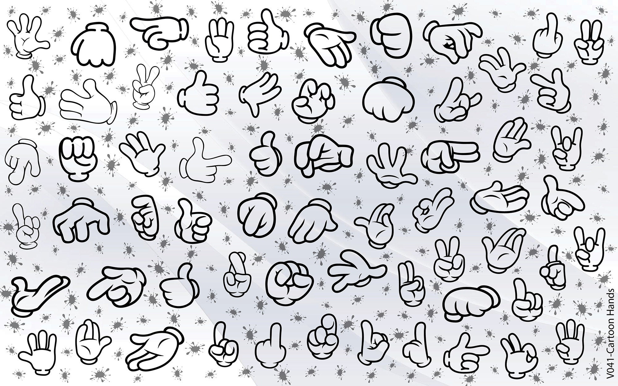 60 Drawn Hands Vector SVG Files, 4 Finger Hands Sketches SVG, Cartoon ...