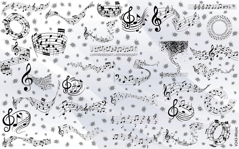 Music Notes SVG Bundle: Vector Graphics Clipart (digital Download) - Etsy