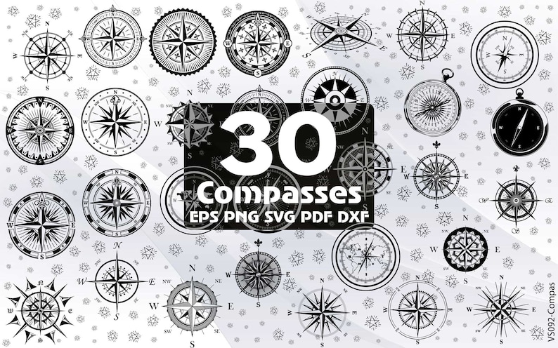 30 Compass SVG, Compass Rose, Compass Art, Compass Decor, Navy SVG ...