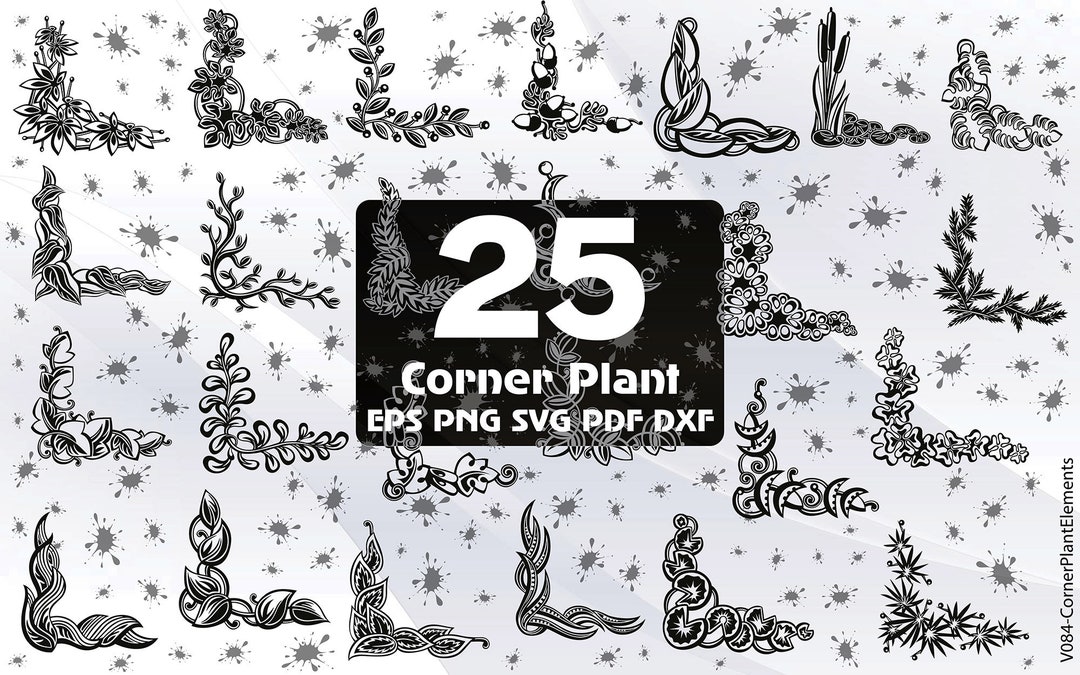 25 Borders SVG Corners Svg Decorative Corners Leaves Svg - Etsy