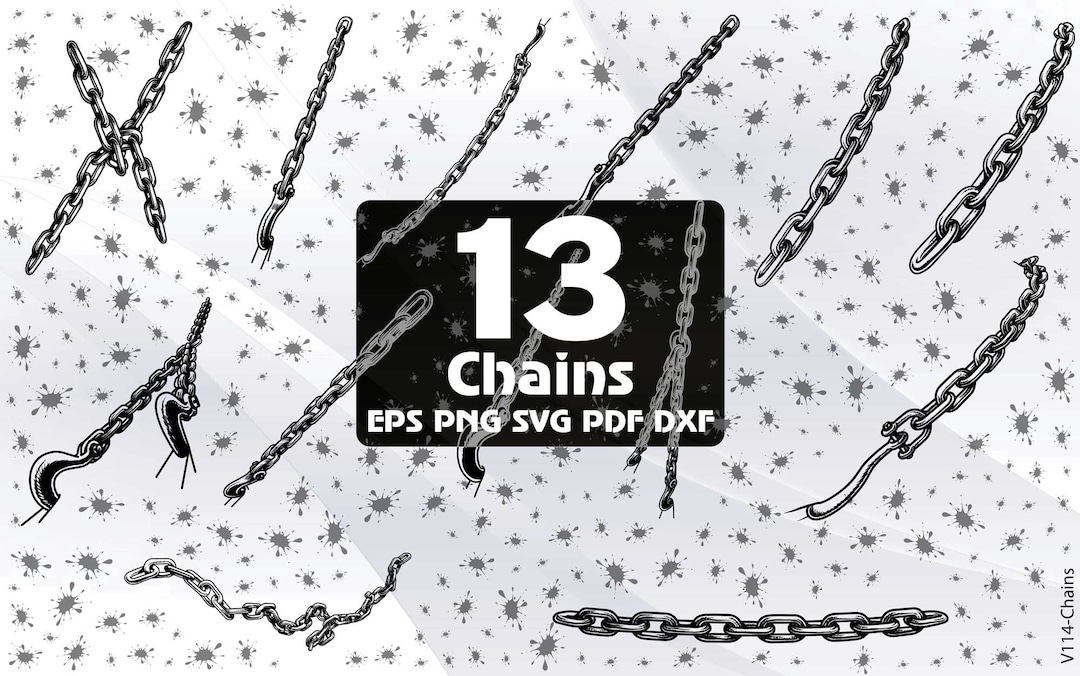 13 Chain SVG, Chain Vector, Chain Clipart, Chain Silhouette, Metal ...