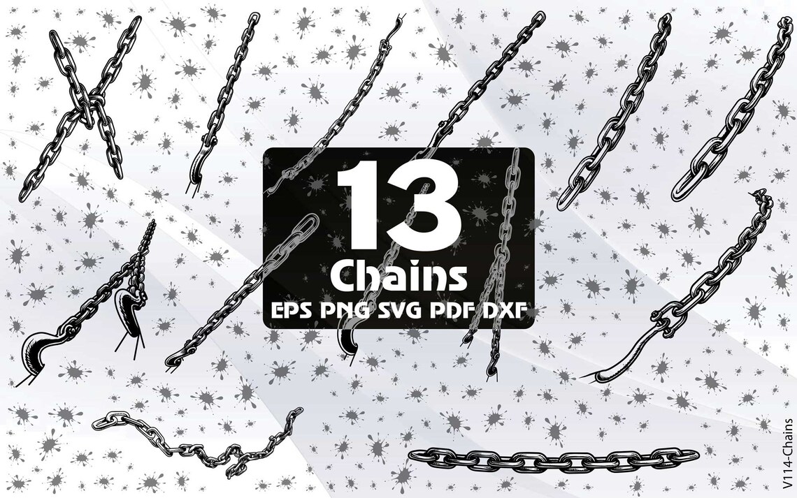 13 Chain SVG, Chain Vector, Chain Clipart, Chain Silhouette, Metal ...