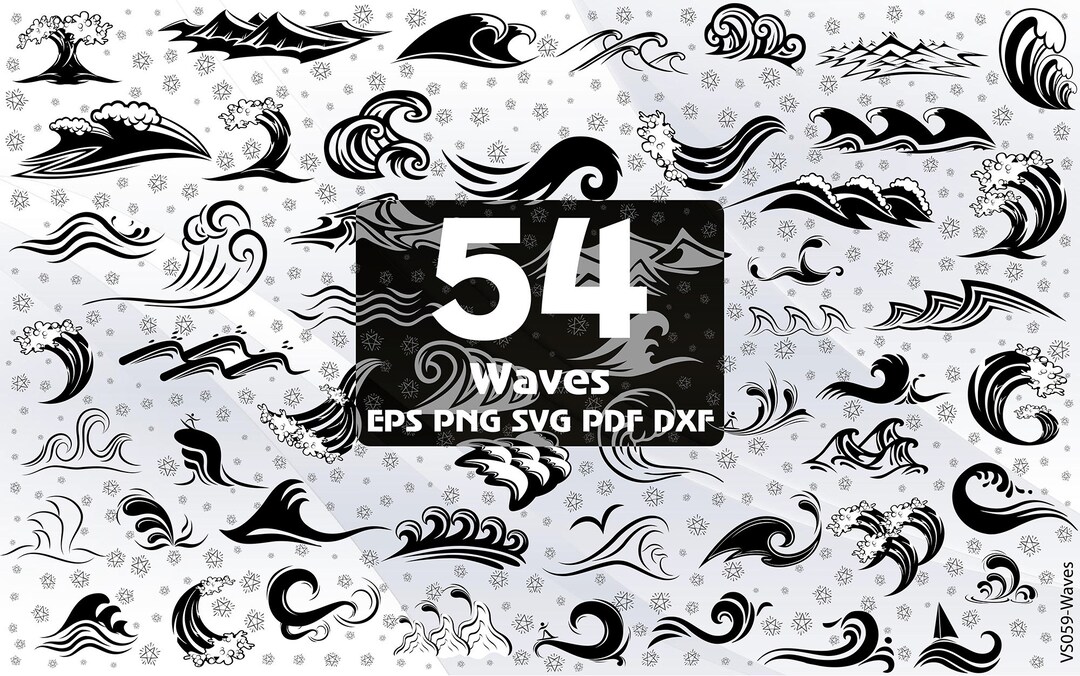 54 Waves SVG Bundle: Ocean Decal, Vector Graphics (digital Download) - Etsy