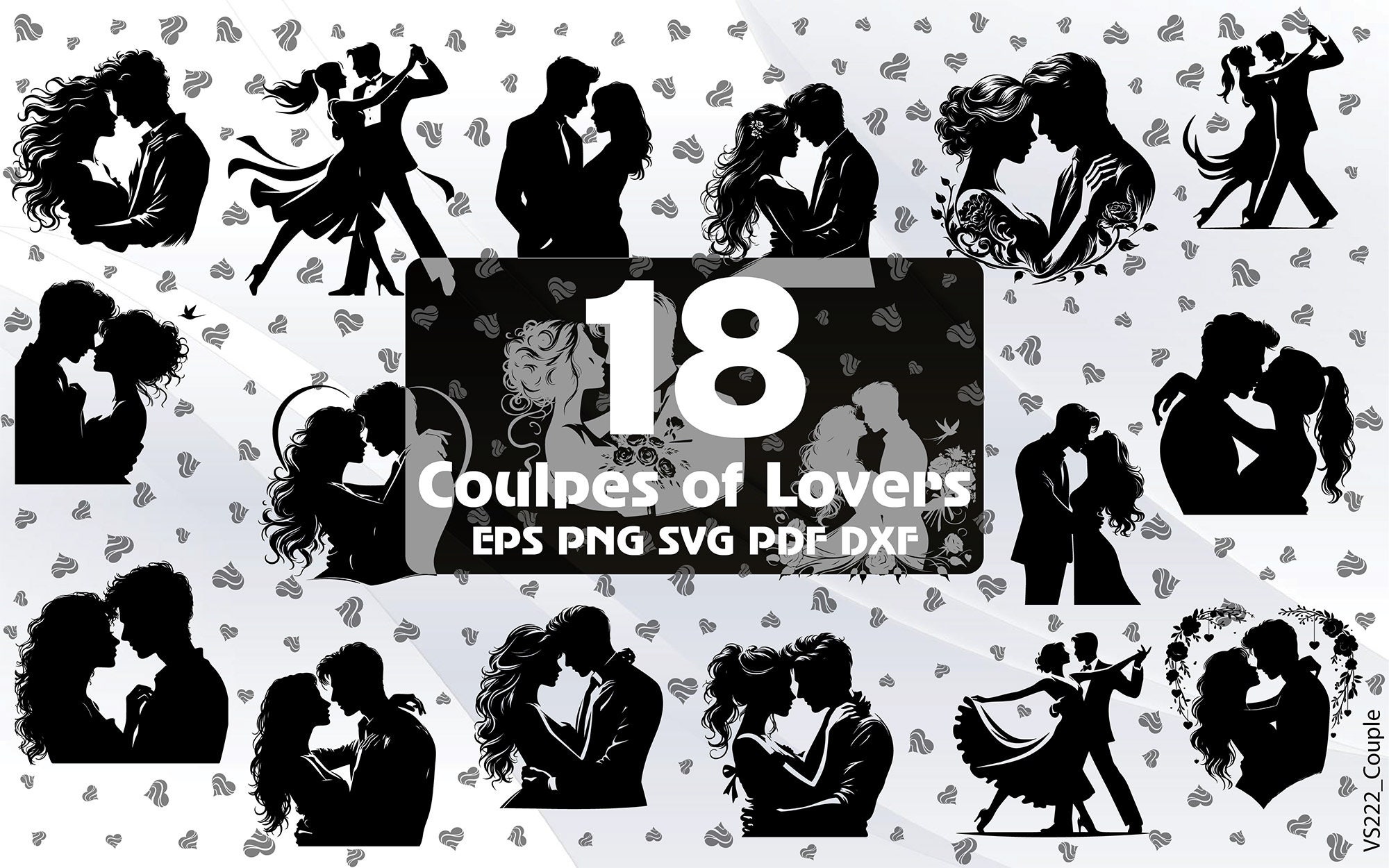 18 Couples SVG, Couple SVG Bundle, Lovers Silhouettes, Couples of ...