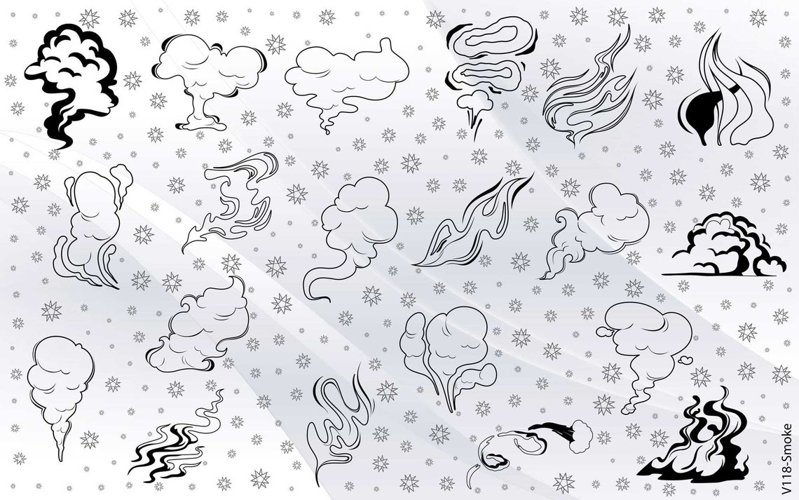 Smoke Cloud Vector Images, Art Print (svg, Eps, Png, Pdf, Dxf) (digital ...