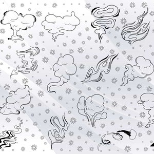 Smoke Cloud Vector Images, Art Print (svg, Eps, Png, Pdf, Dxf) (digital ...
