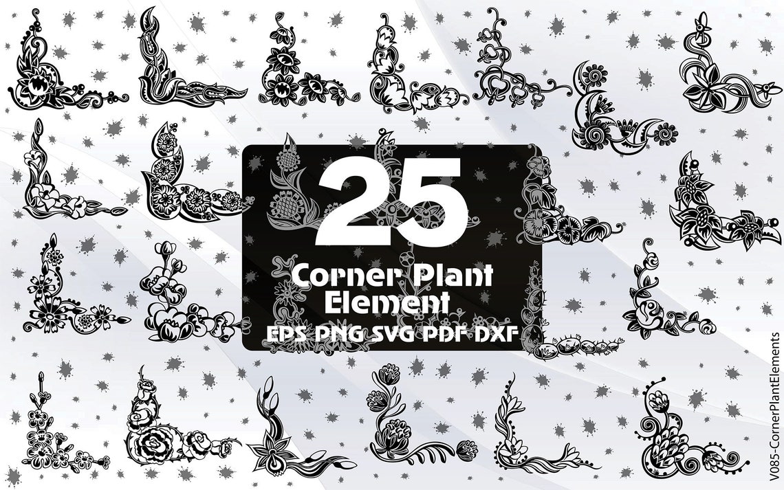 25 Borders SVG, Corners Svg, Decorative Corners, Leaves Svg, Floral ...