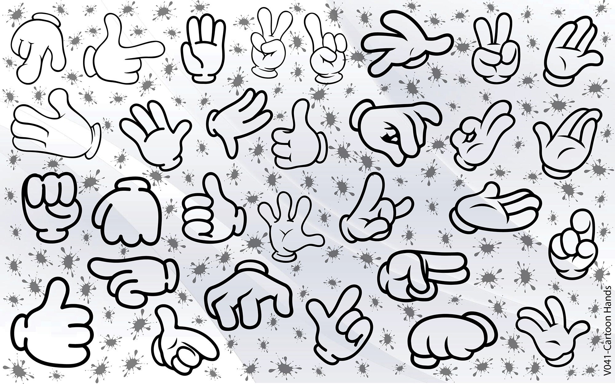 60 Drawn Hands Vector SVG Files, 4 Finger Hands Sketches SVG, Cartoon ...