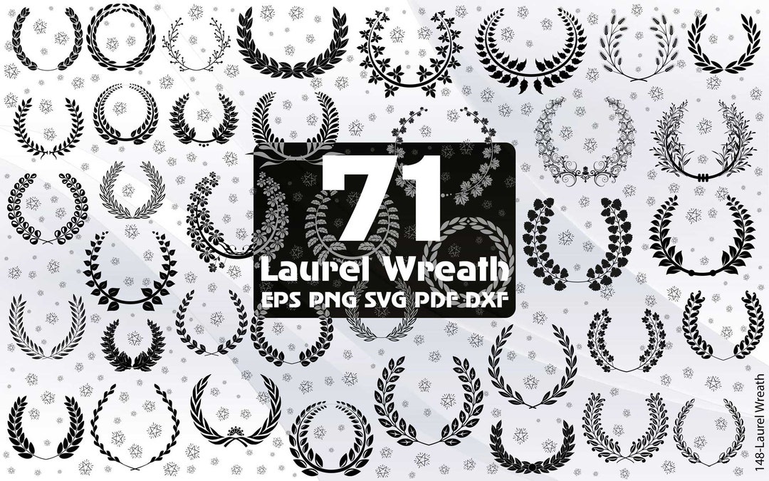 70 Laurel & Floral Wreath SVG Clipart Bundle (digital Download) - Etsy